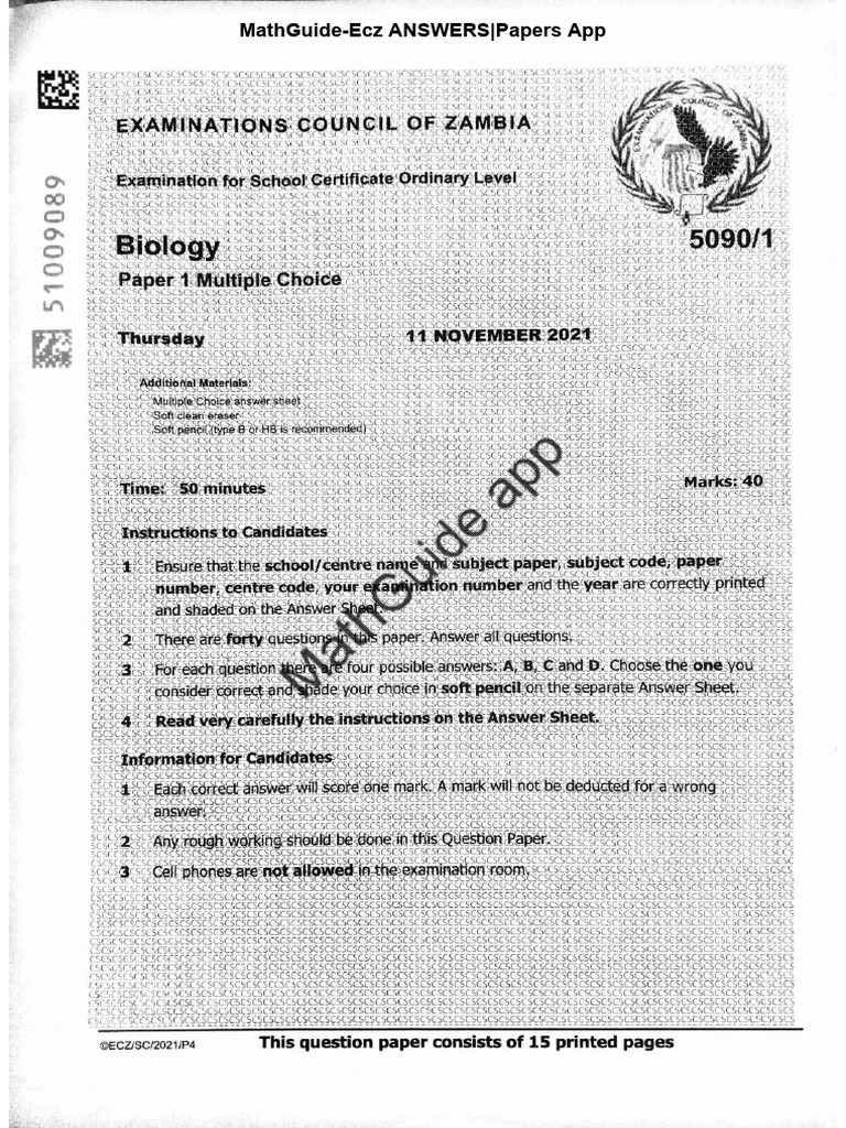 Biology P1 2021 G12 | PDF