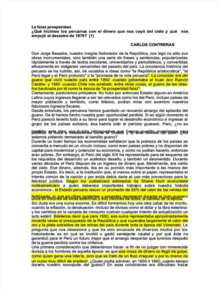 La falaz prosperidad en el Perú | PDF | Perú | Economias