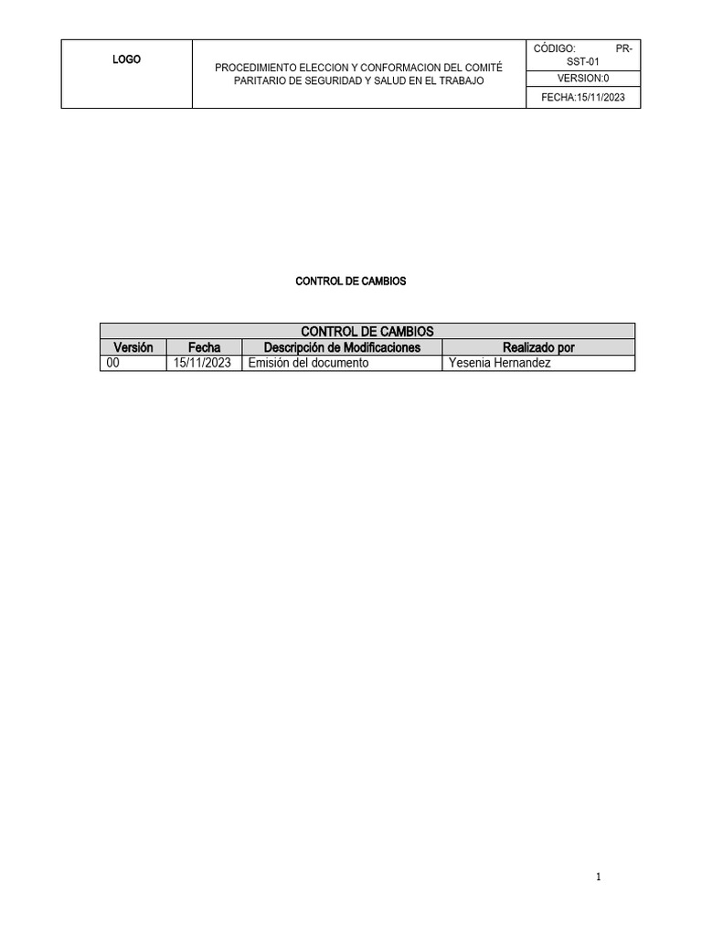 PR-SST-01 Procedimiento COPASST | PDF | Seguridad y salud ocupacional | Votación