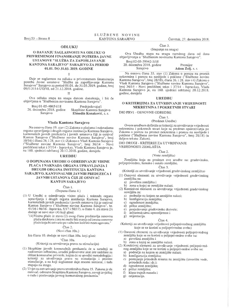 Preuzmi - Uredba 53-18 | PDF