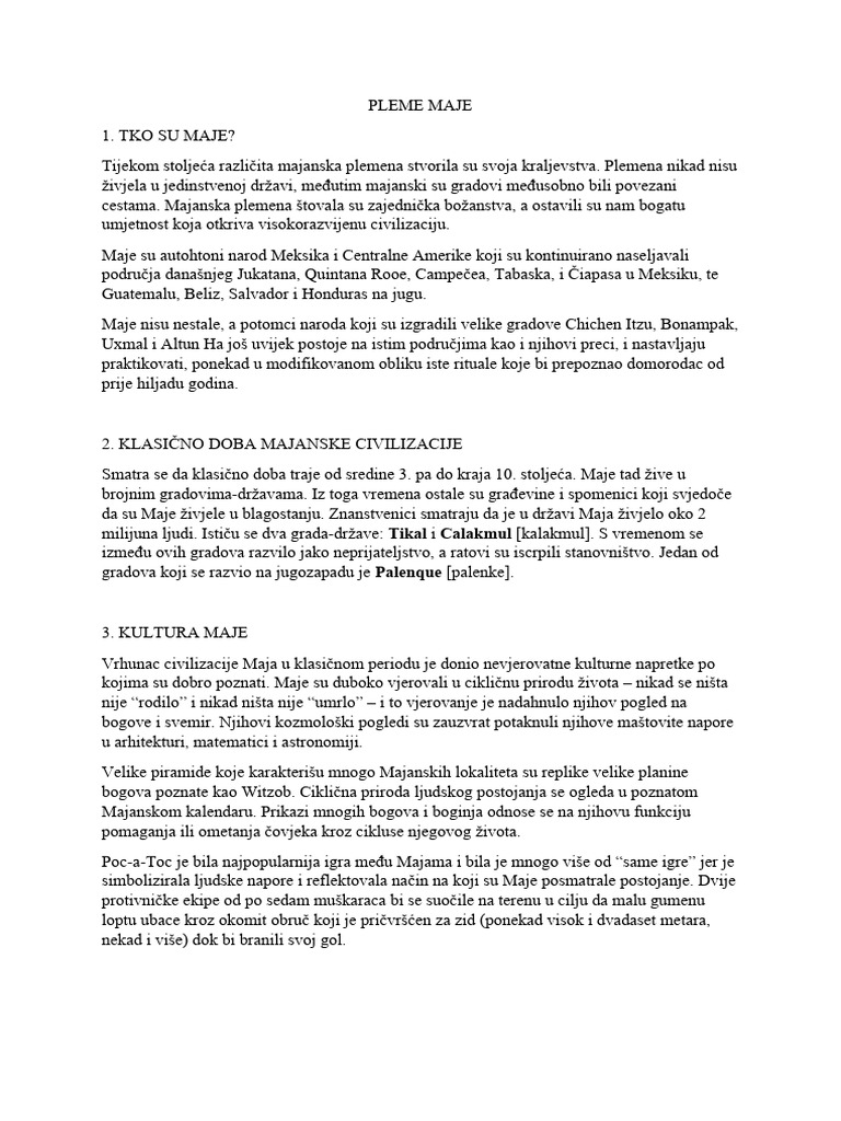 Pleme Maje | PDF