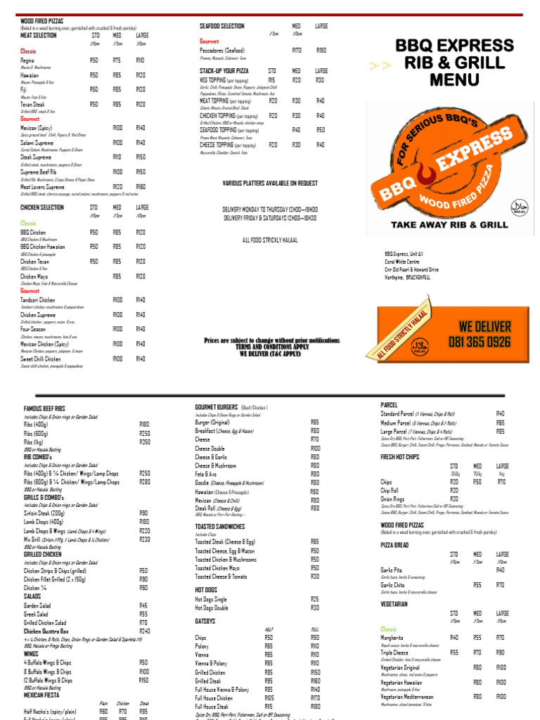 BBQ Menu - PDF - N Updated - 2024 June | PDF | Pizza | Hamburgers