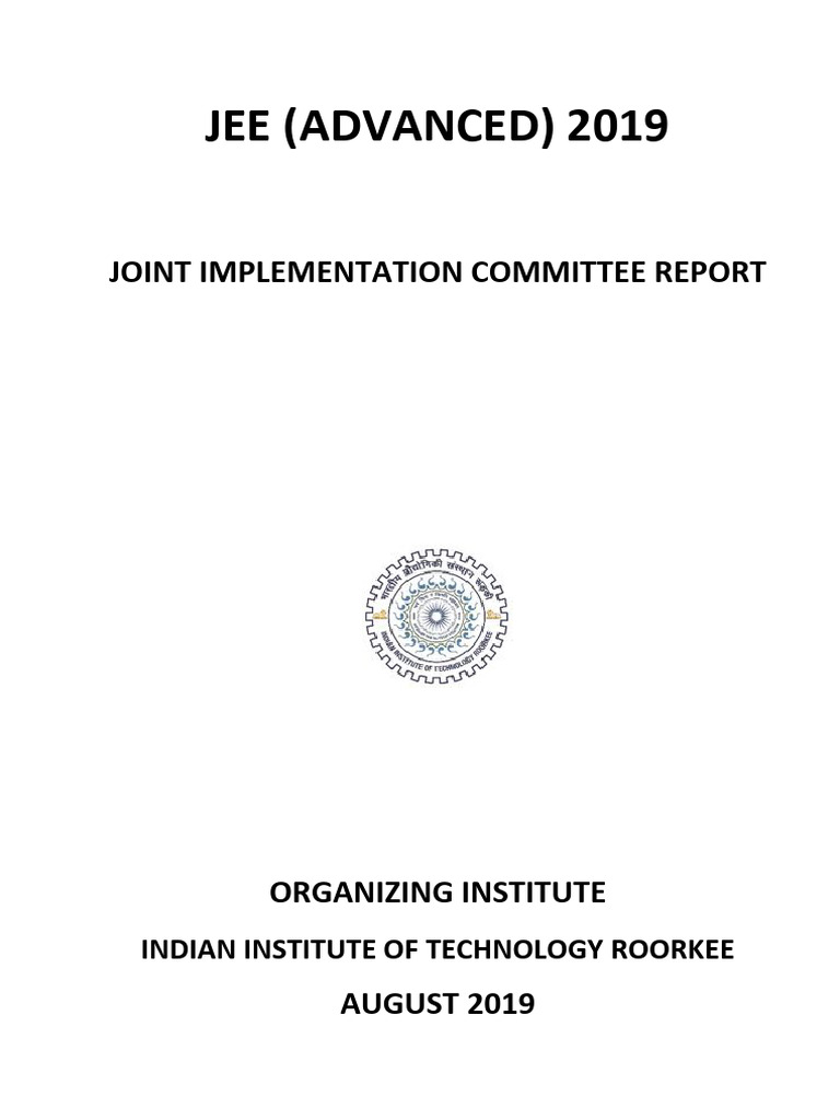 Jee (Advanced) 2019: Joint Implementation Committee Report | Download Free PDF | Qualifications ...
