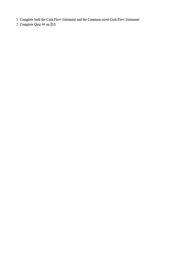 Week 4 Assignment | PDF | Expense | Cash Flow Statement