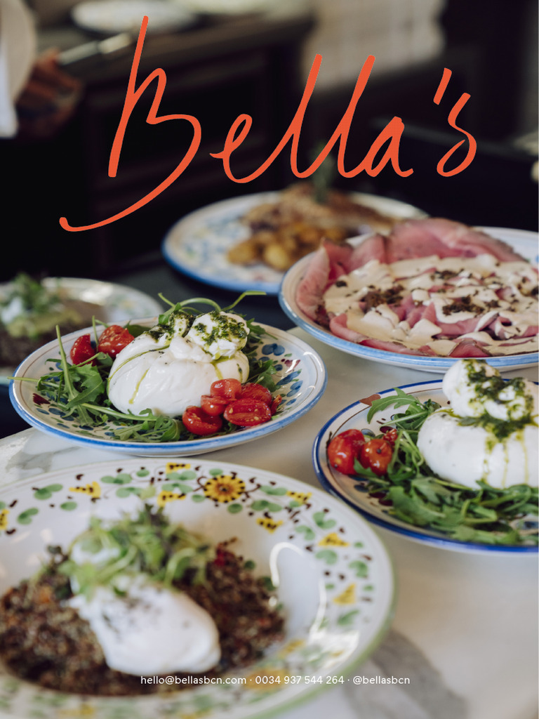 Menú del Restaurante Bella's Barcelona | PDF | Alimentos | Preparación ...