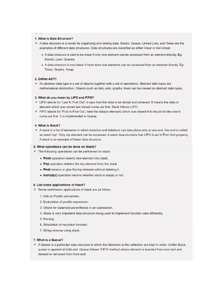 DSA-Viva Questions | PDF