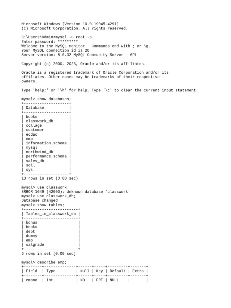 Rahul SQL File 18.04.2024 | PDF | Computer Data | Databases