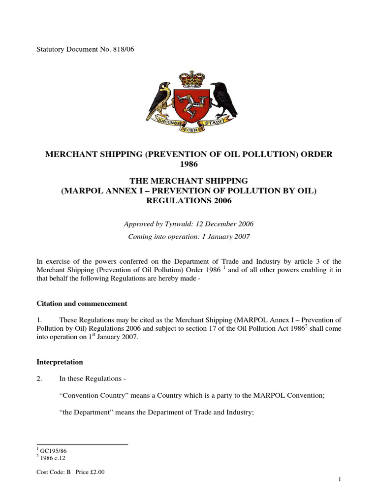 sd818 06 Marpol Annex I Regulations | PDF | Business | Technology ...
