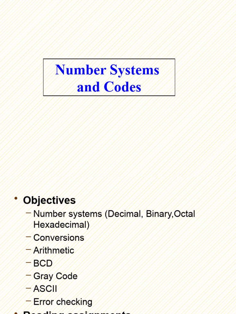 Lecture2-Number Systems and Codes | PDF | Subtraction | Binary Coded Decimal