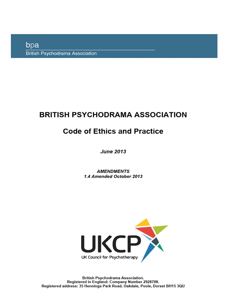 Bpa Code of Ethics and Practice 2013 | PDF | Psychotherapy ...