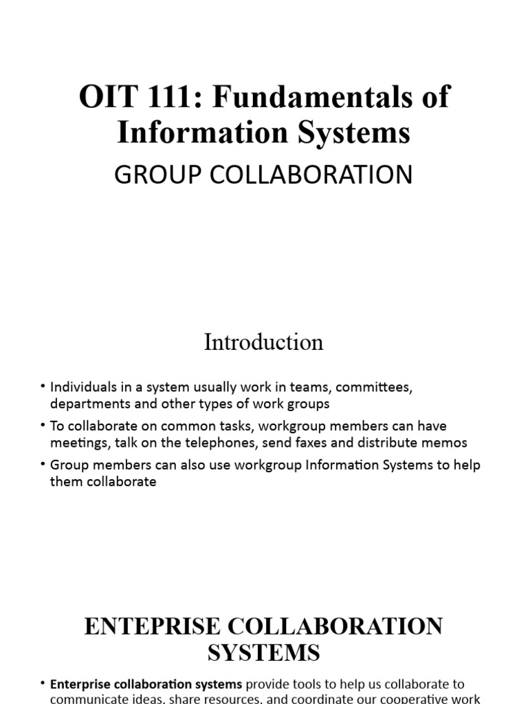 Enterprise Collaboration Systems Overview | PDF | Collaboration | Computing