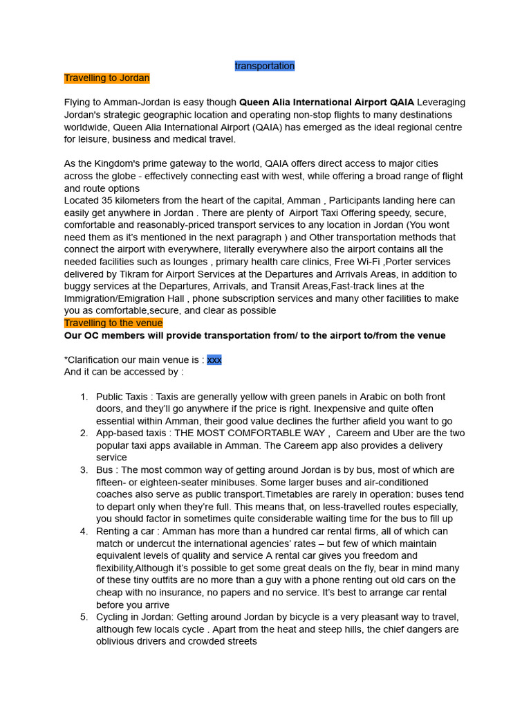 Transportation Statement | PDF | Bus | Public Services