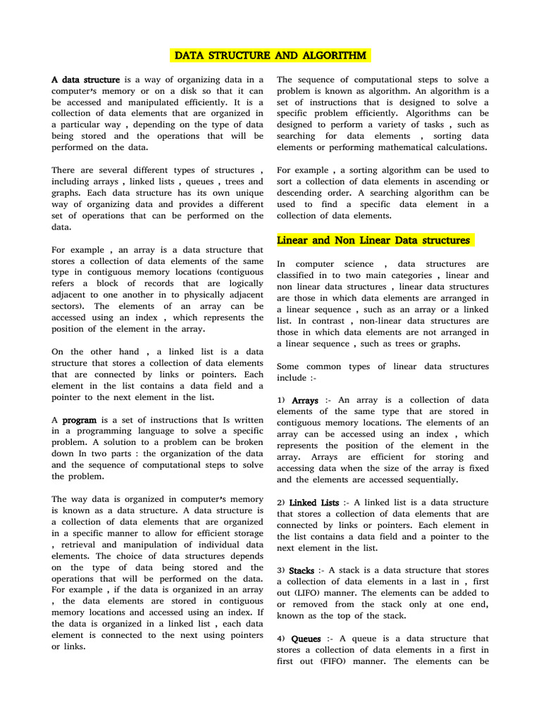 Data structure And Algorithm | Download Free PDF | Time Complexity ... Data structure And Algorithm | Download Free PDF | Time Complexity ...