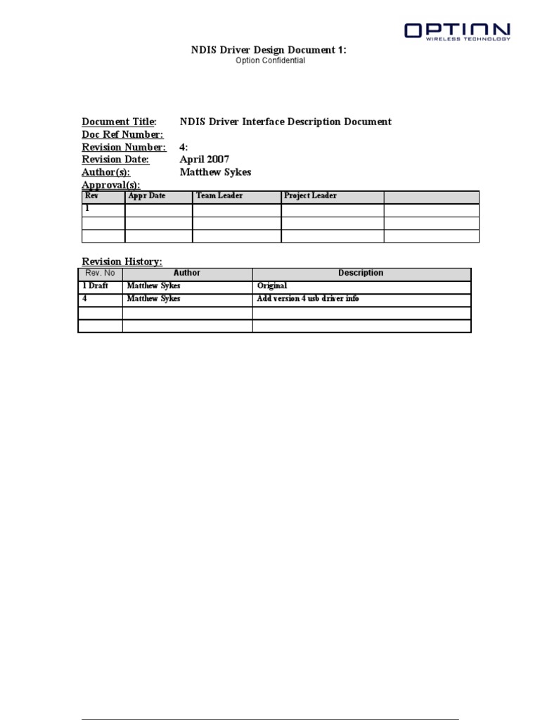 Generic NDISDriver Interface Description Doc | PDF | Windows Registry ...