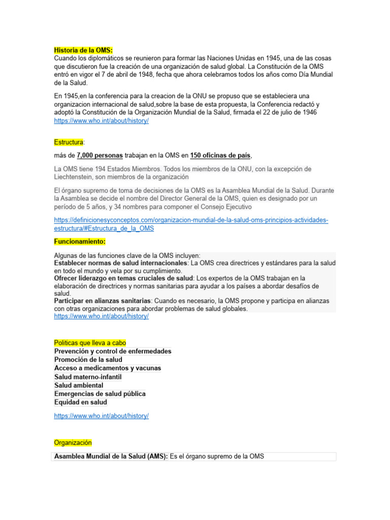Oms y Ops | PDF | Organización Panamericana de la Salud | Organización ...
