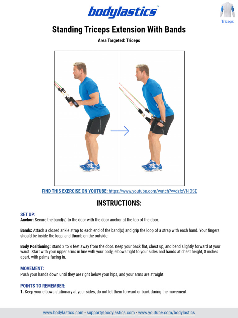 Standing Triceps Extension With Bands 1 | PDF | Self-Improvement | Wellness