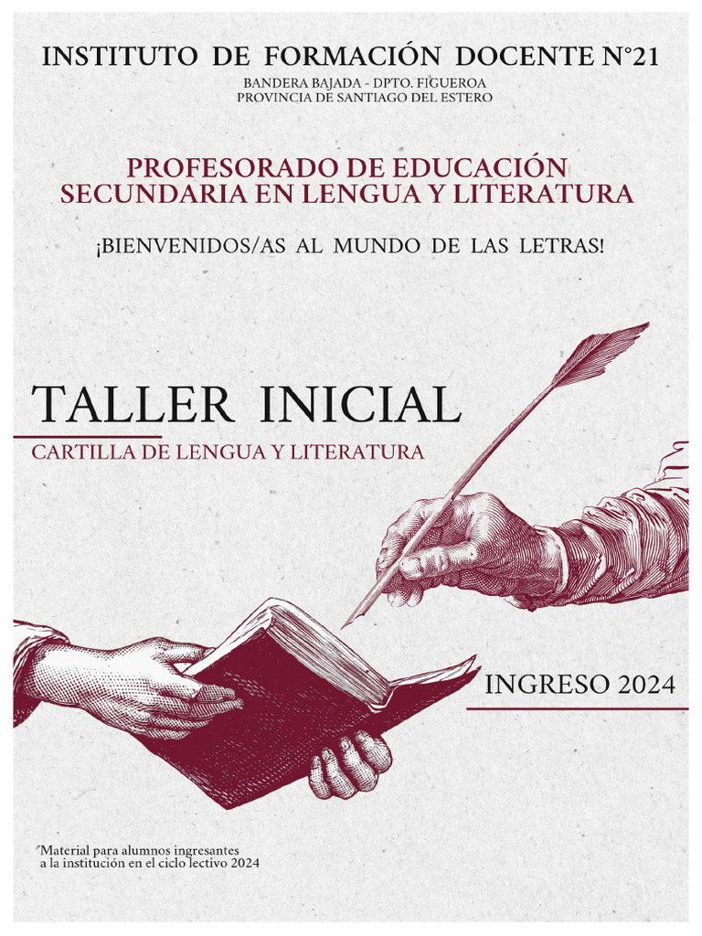 CARTILLA DE INGRESO A LyL 2024 | PDF | Lingüística | Narración