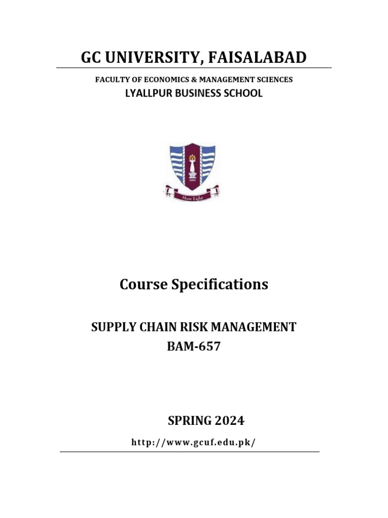 BAM-657 SUPPLY CHAIN RISK MANAGEMENT SPRING 2024 | PDF | Strategic ...