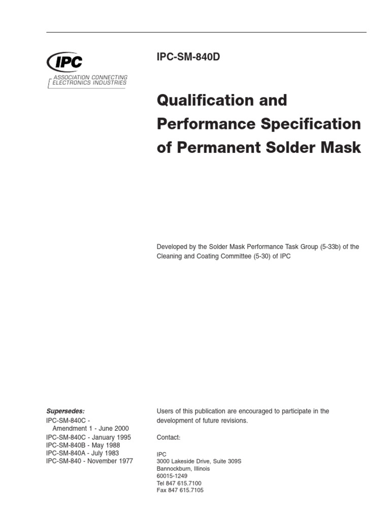Ipc SM 840D | PDF | Soldering | Solder