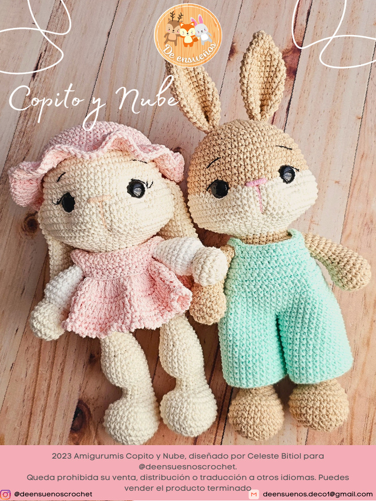 Patrón Amigurumi: Copito y Nube | PDF | Textiles | Tejidos Figurados