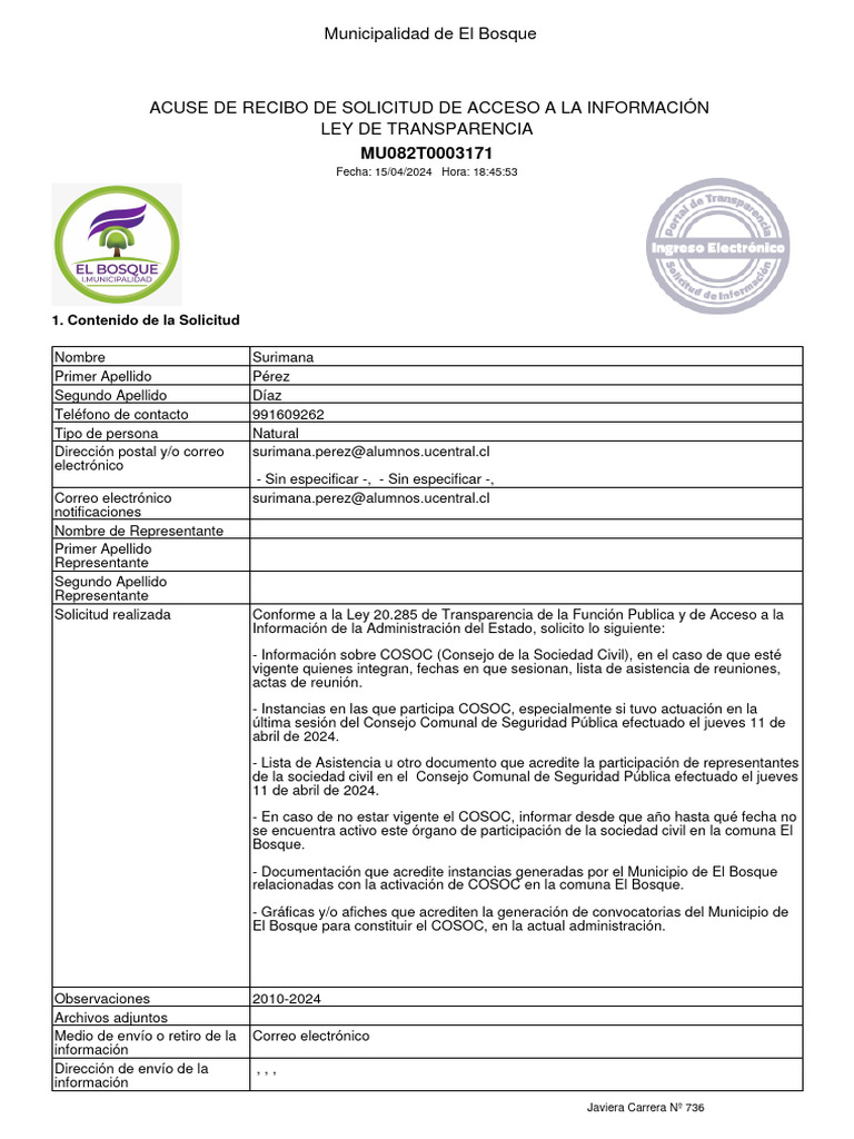 Acuse Recibo | Descargar gratis PDF | Gobierno