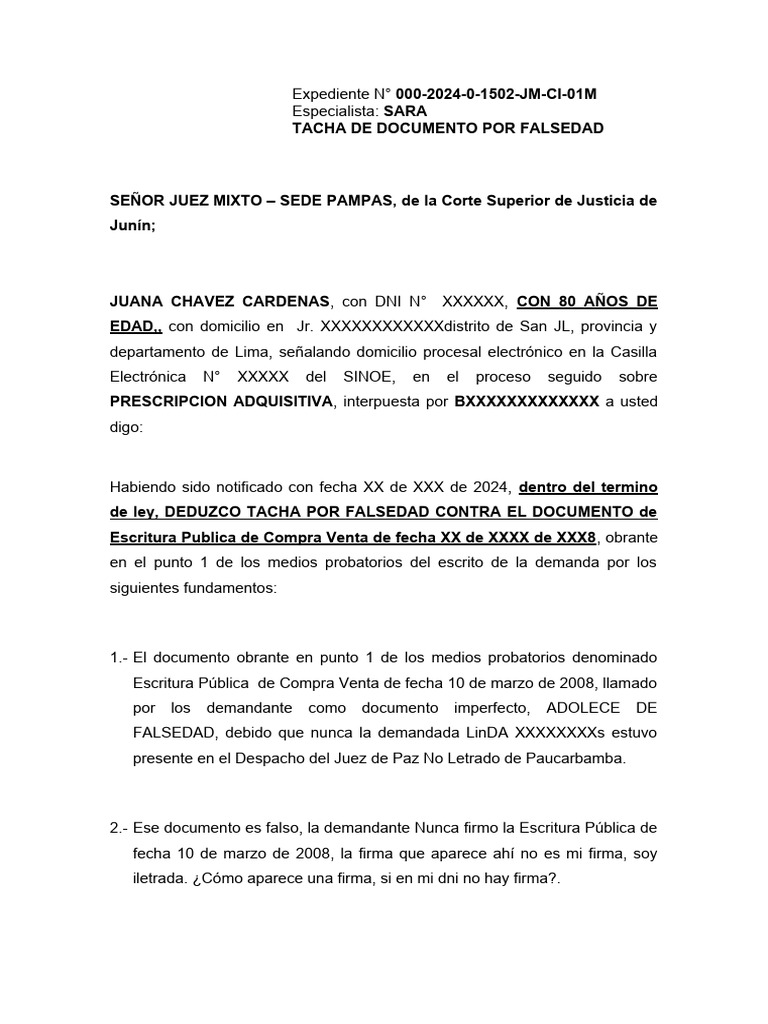 Tacha Documentos Modelo | PDF | Justicia | Crimen y violencia