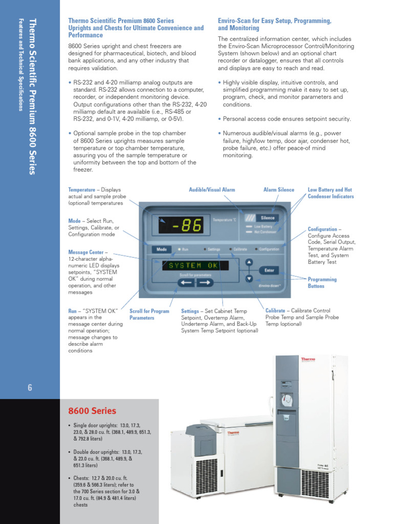 Thermo Scientific Forma - 86°C Freezers Catalog 2007 6 | PDF ...