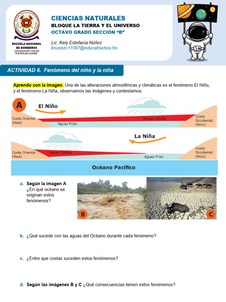 Actividad 6. Fenómenos El Niño y La Niña | PDF | Océanos | Ciclones tropicales