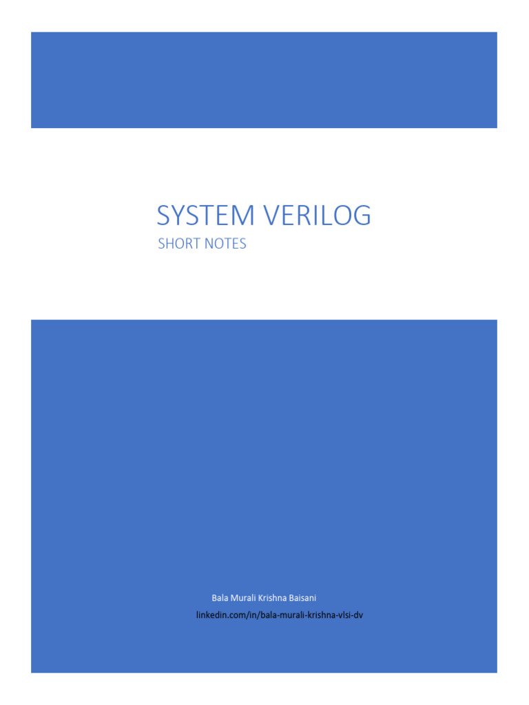 System Verilog Short Notes Pdf Class Computer Programming Method Computer Programming