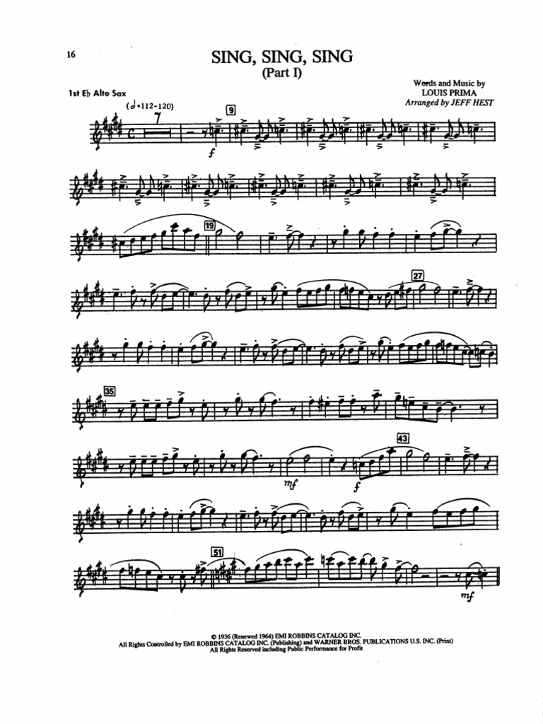 Sing, Sing, Sing Part 1 FULL Big Band Hest | PDF Sing, Sing, Sing Part 1 FULL Big Band Hest | PDF