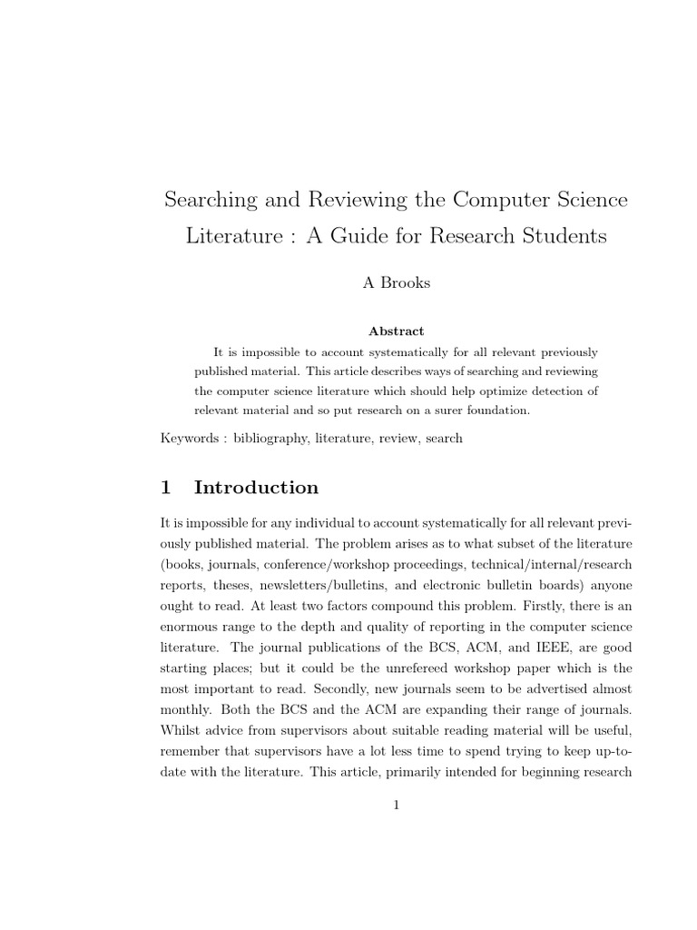 Guide To Research Computer Science | PDF | Association For Computing Machinery | Libraries