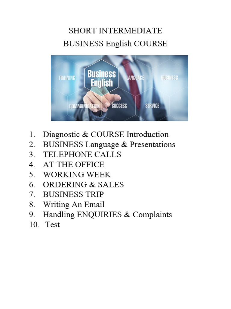 Short Interm Bus Eng Course | PDF