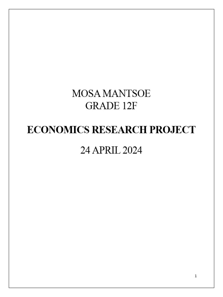 Mosa Mantsoe Economics Research Paper | PDF | Perfect Competition ...