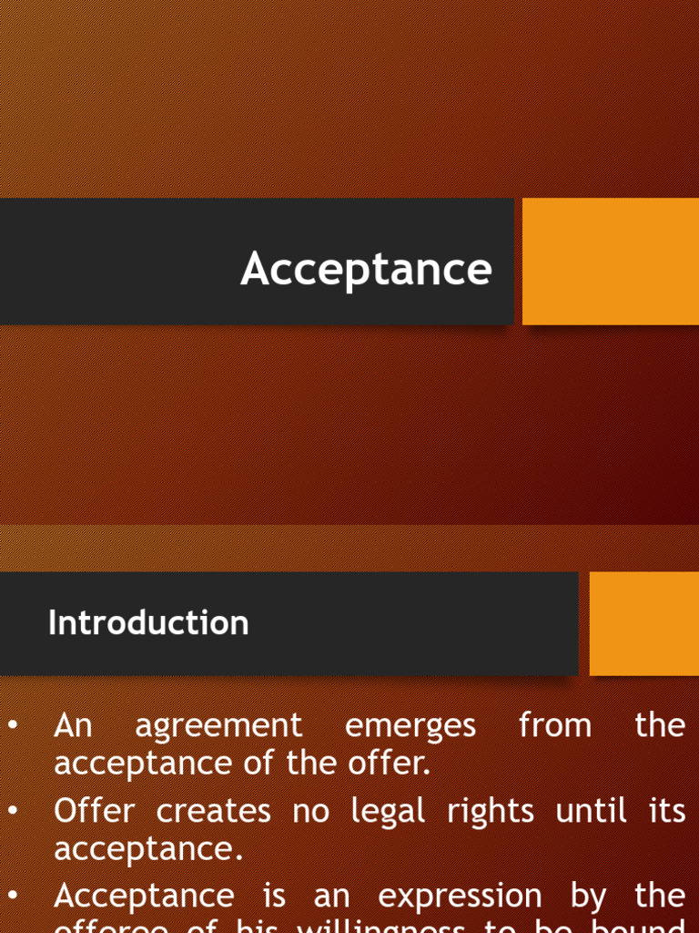 Lesson 2 -Acceptance | PDF | Offer And Acceptance | Common Law