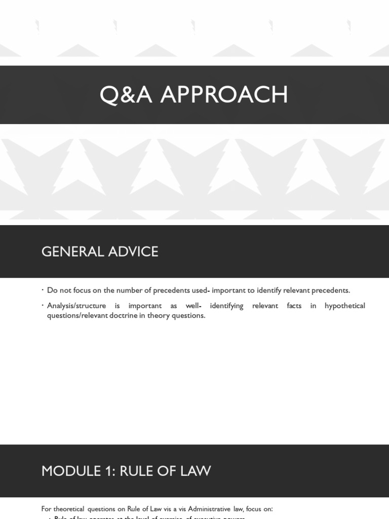 Q&A Approach - End Terms | PDF | Rule Of Law | Separation Of Powers