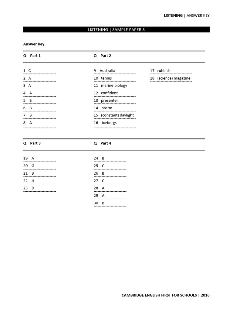 Answer+Key Listening | PDF