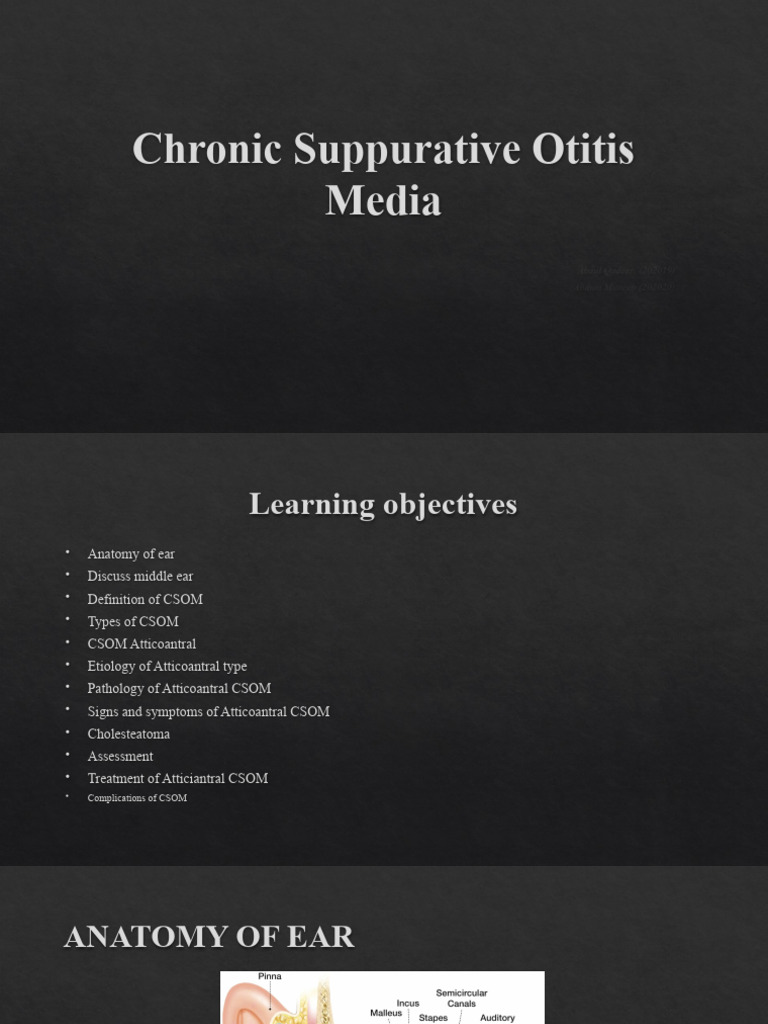 Chronic Suppurative Otitis Media | PDF | Ear | Clinical Medicine