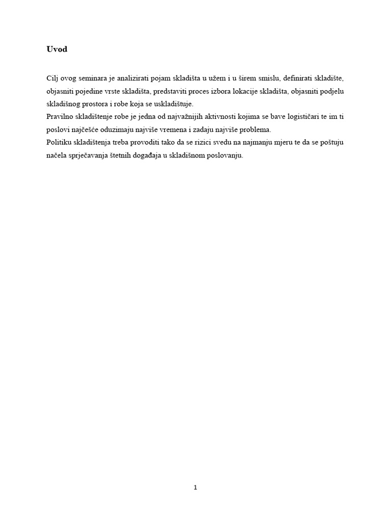 Skladištenje Robe | PDF