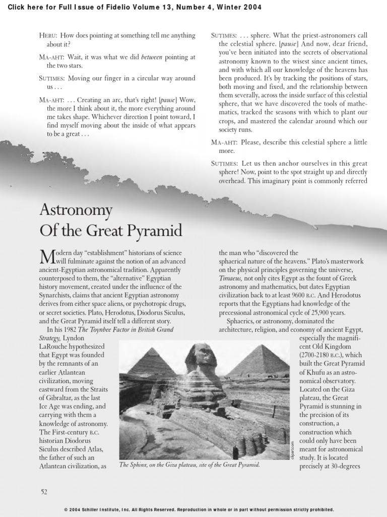 Fidv13n04-2004wi 052-Astronomy of The Great Pyramid | PDF | Astronomy