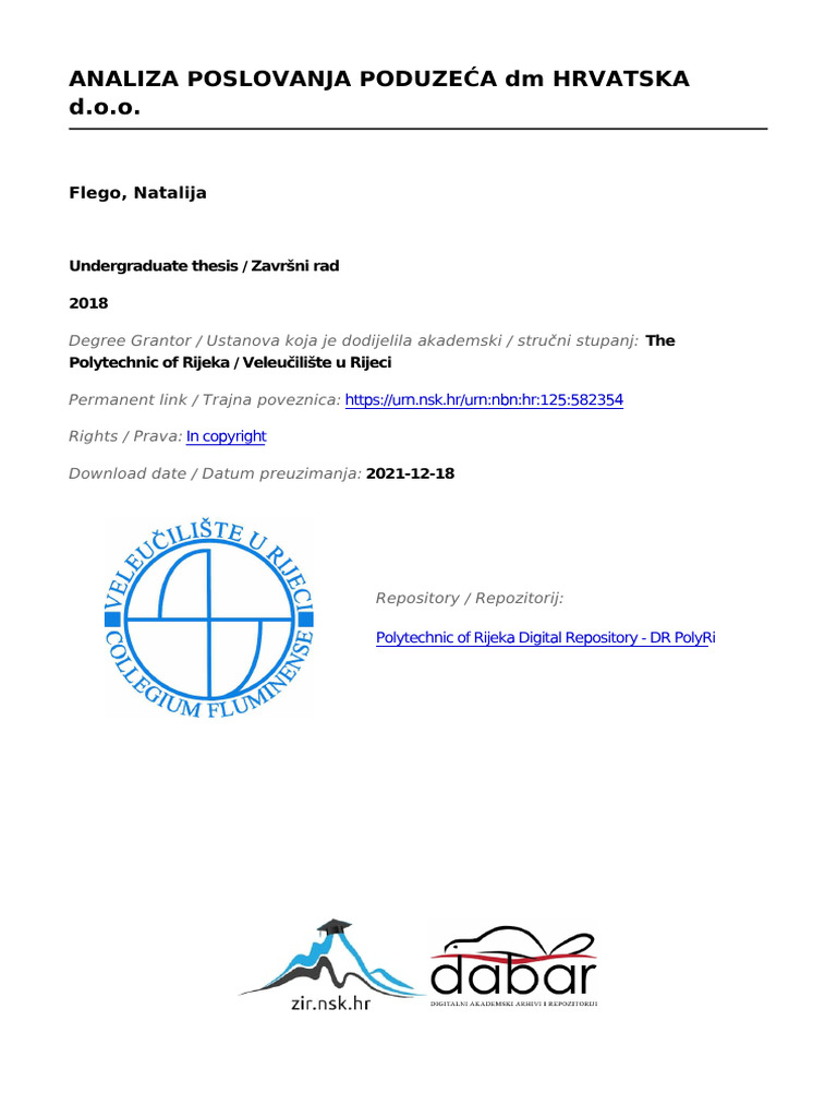 Analiza Poslovanja | PDF