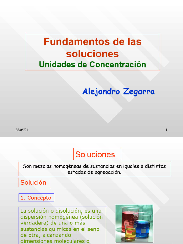 Soluciones Quimicas | PDF | Concentración | Solubilidad