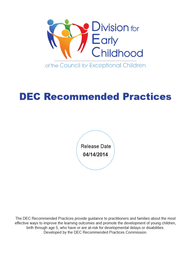DEC Recommended Practices in Early Intervention 2014 | PDF | Learning ...