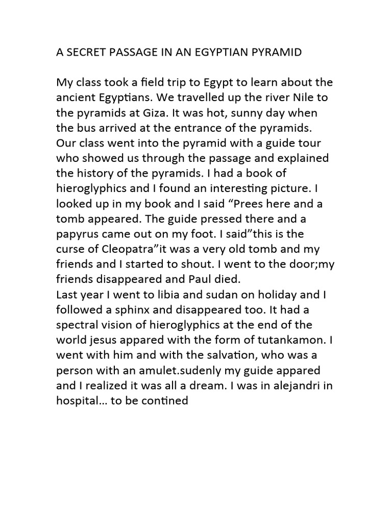 A Secret Passage in an Egyptian Pyramid | PDF