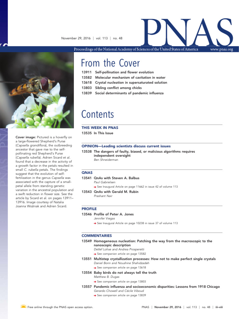 Pnas 2016 113 Issue-48 Toc | PDF | Biology | Life Sciences