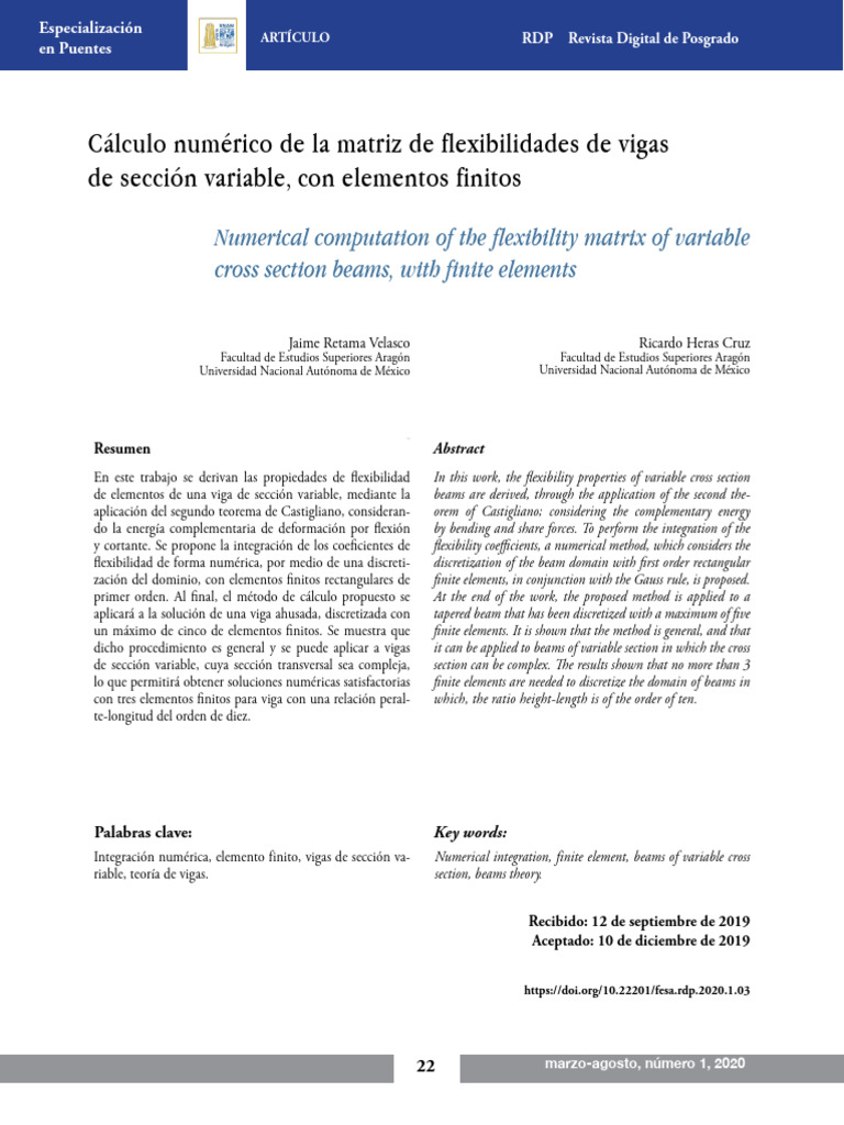 Calculo-Numerico Seccion Variable EB | PDF | Viga (Estructura) | Doblar
