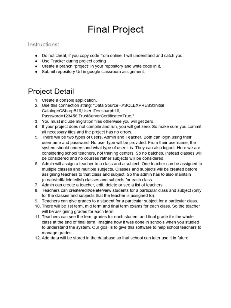 School Management System Project | PDF