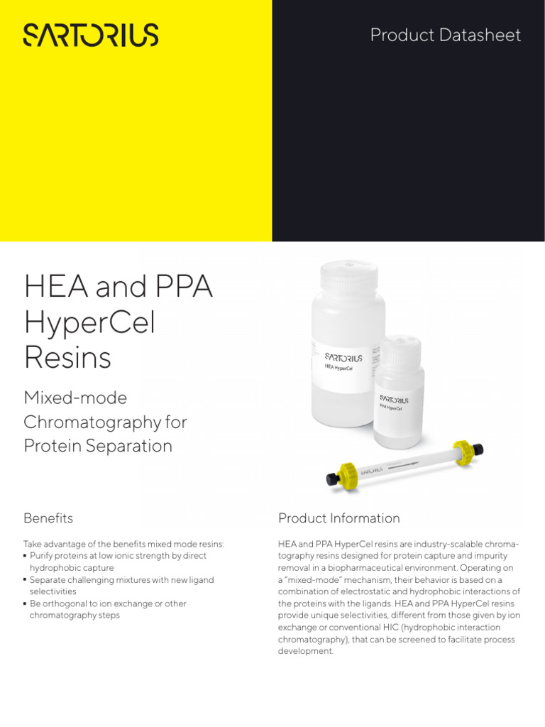 HEA and PPA HyperCel Resins Mixed Mode Chromatography For Protein Separation | PDF ...