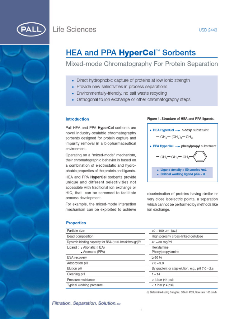 PALL - HEA - PPA - HyperCelSorbents | PDF | Chromatography | Analytical ...