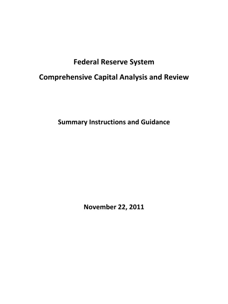 Federal Reserve System, Comprehensive Capital Analysis and Review | PDF ...