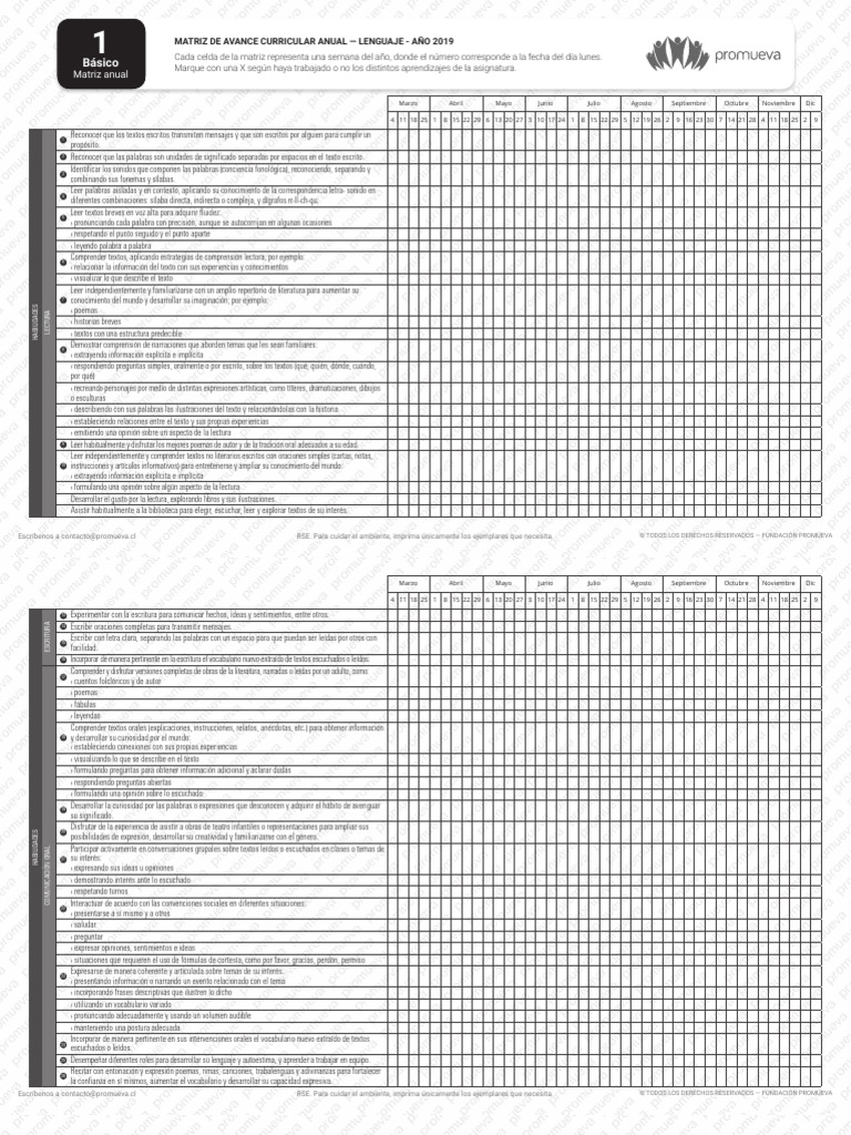 Matriz 1b Lenguaje | PDF | Comunicación humana